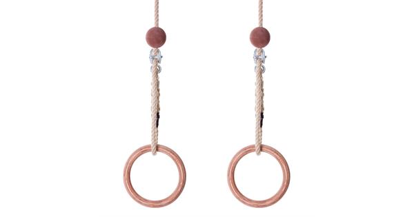 Romerska ringar i trä Gymringar i trä | Med upphängning 12 m ...