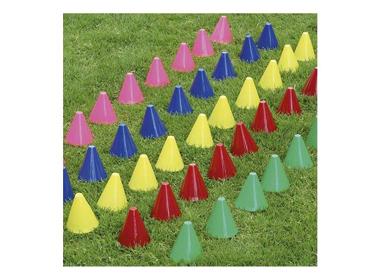 Koner i 5 färger | 7,5 cm 50 st | Grön, gul, röd, blå och rosa ...